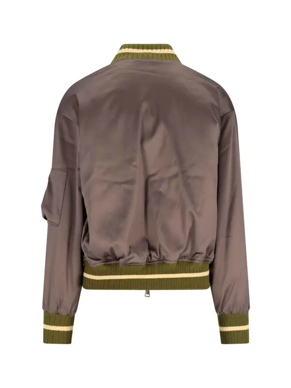 AND WANDER Logo Zip Jacket - Taupe