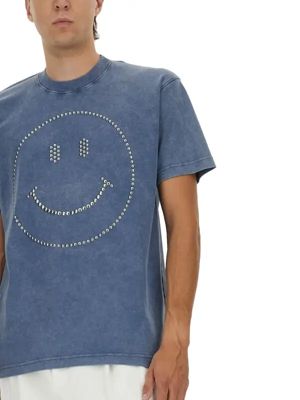 Moschino Smiley" Heavy Cotton T-shirt - Blue