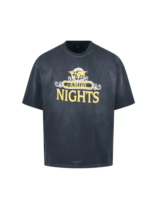 Amiri Nights" Logo T-shirt - Black