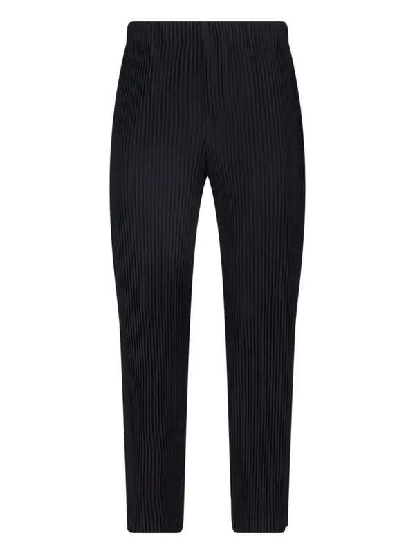 Issey Miyake Pleated Straight Leg Pants - Black