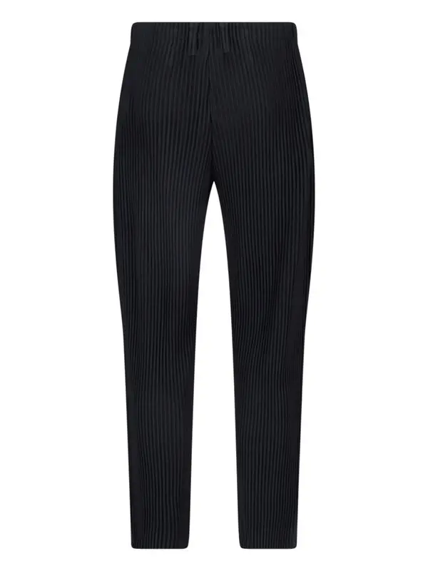 Issey Miyake Pleated Straight Leg Pants - Black