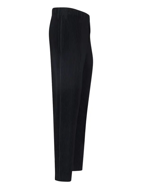 Issey Miyake Pleated Straight Leg Pants - Black