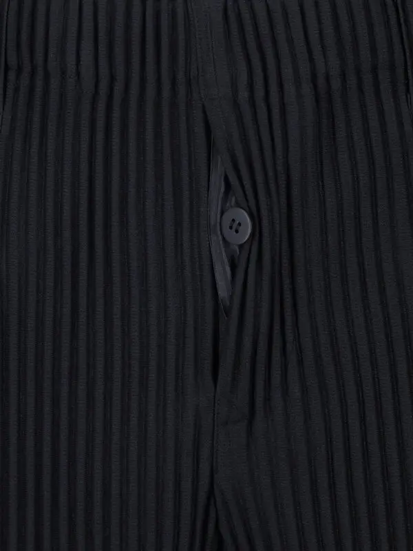 Issey Miyake Pleated Straight Leg Pants - Black