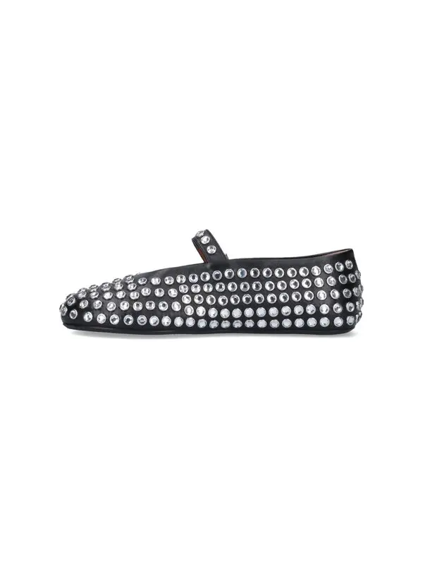 Alaïa Ballet Flats With Rhinestones