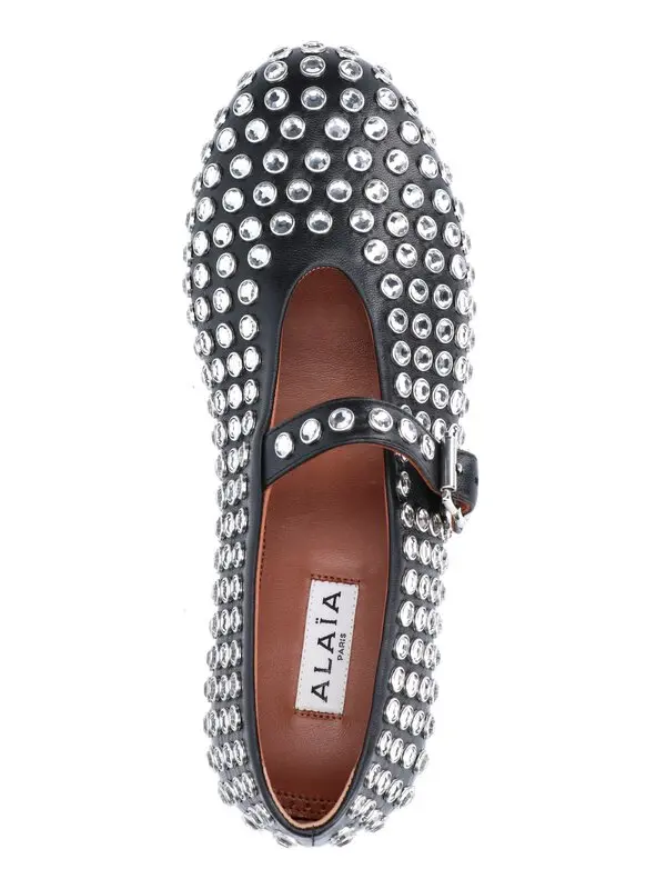 Alaïa Ballet Flats With Rhinestones