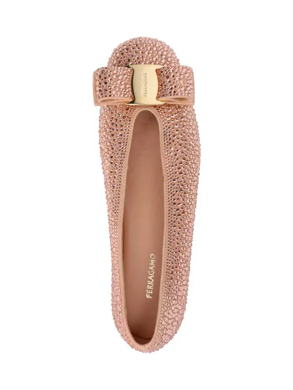 Alaïa Ballet Flats With Rhinestones - Pink