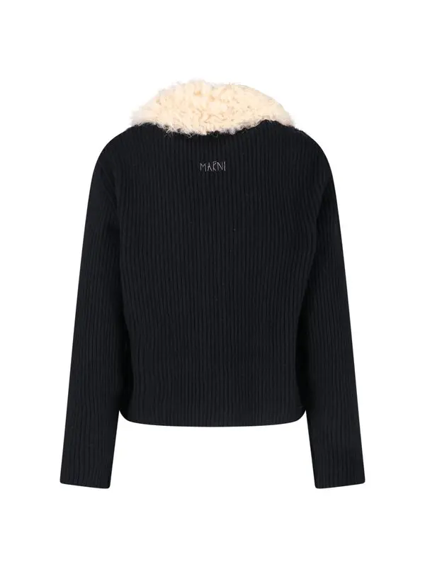 Marni Cardigan With Sheepskin Collar