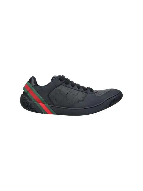 Gucci Screener "gg" Fabric Insert Sneakers - Black