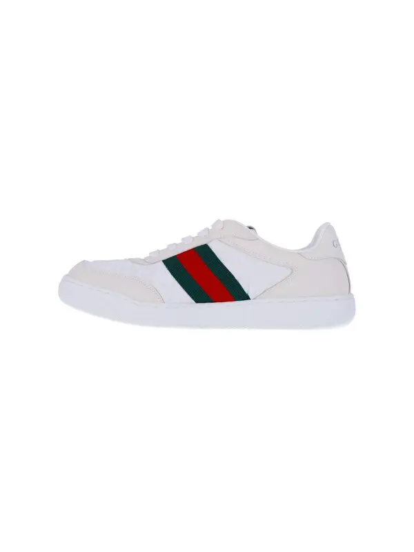 Gucci Screener "gg" Fabric Insert Sneakers - White