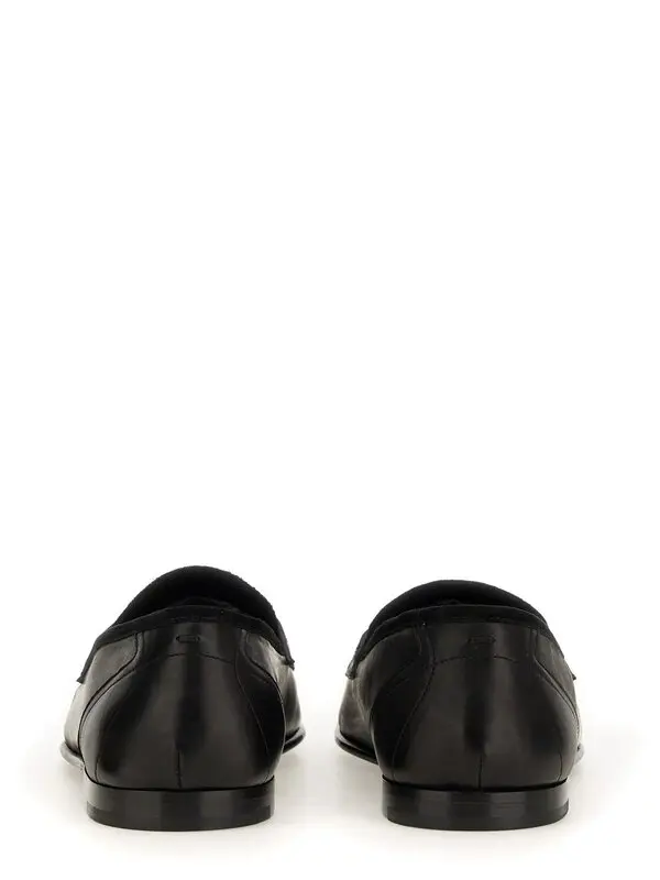 Dolce & Gabbana Loafer With Logo - Black