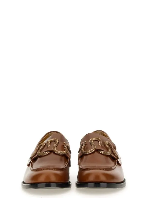 Rene Caovilla Leather Loafer - Buff