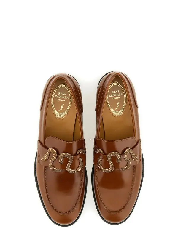 Rene Caovilla Leather Loafer - Buff