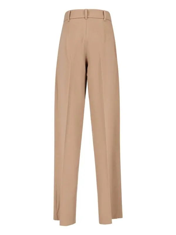 Sportmax Virgin Wool Straight Leg Pants - Brown