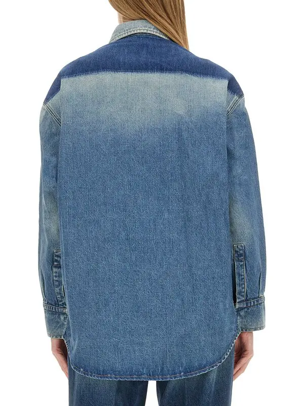 Victoria Beckham Oversized Cotton Shirt - Denim