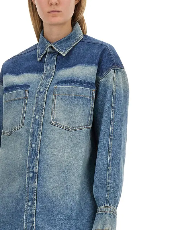 Victoria Beckham Oversized Cotton Shirt - Denim