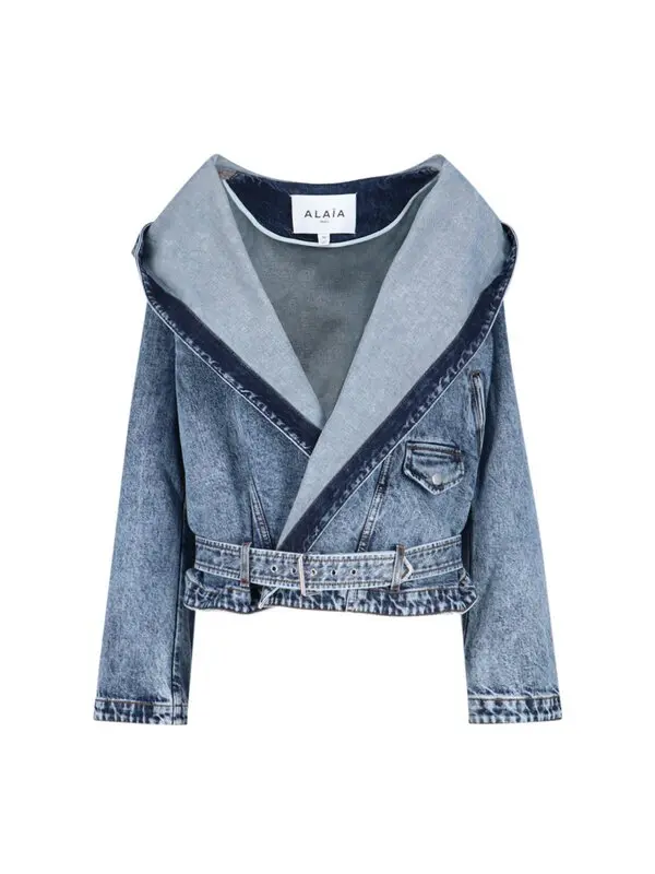 MAISON MARGIELA Cotton Biker Jacket - Blue