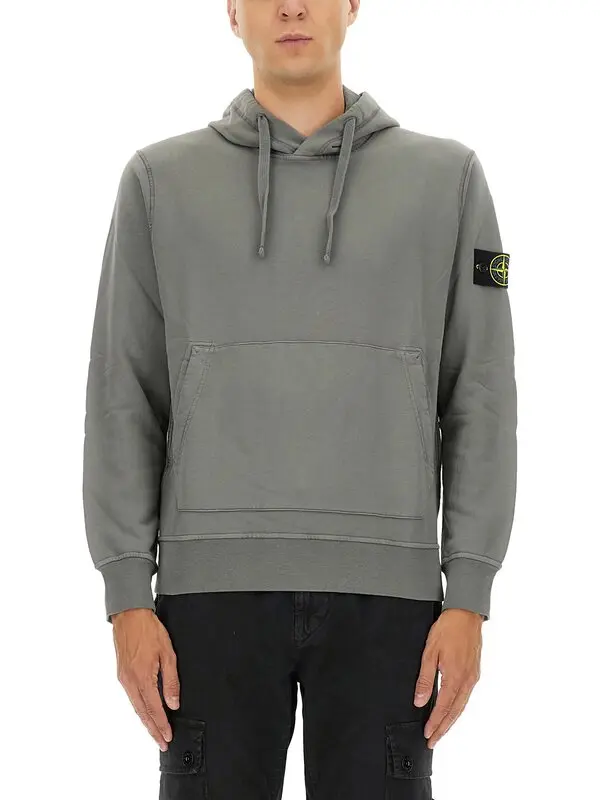 Stone Island Fleece Hoodie - Grey