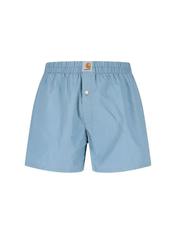 Carhartt Work In Progress Logo Boxer Shorts - Light Blue