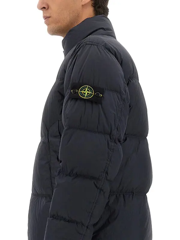Stone Island Crinkle Reps Down Jacket - Blue