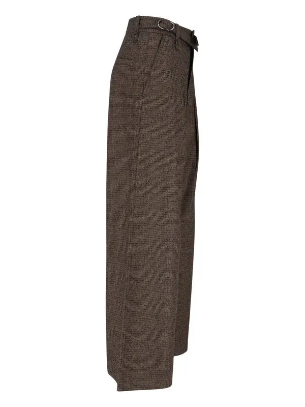 EUDON CHOI Wool Blend Straight Leg Trousers - Brown