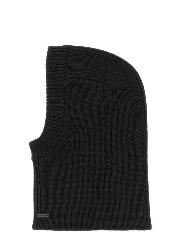 Saint Laurent Large Ribbed Balaclava - Black