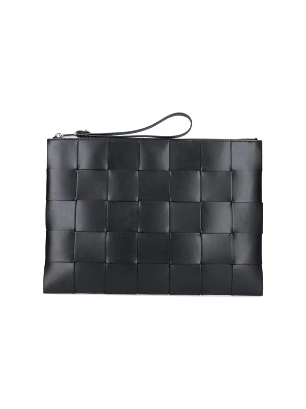 Bottega Veneta Intrecciato Leather Pouch - Black