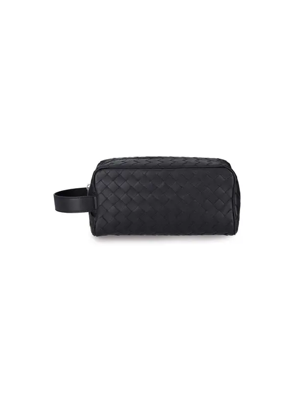 Bottega Veneta Intrecciato Leather Pouch - Black