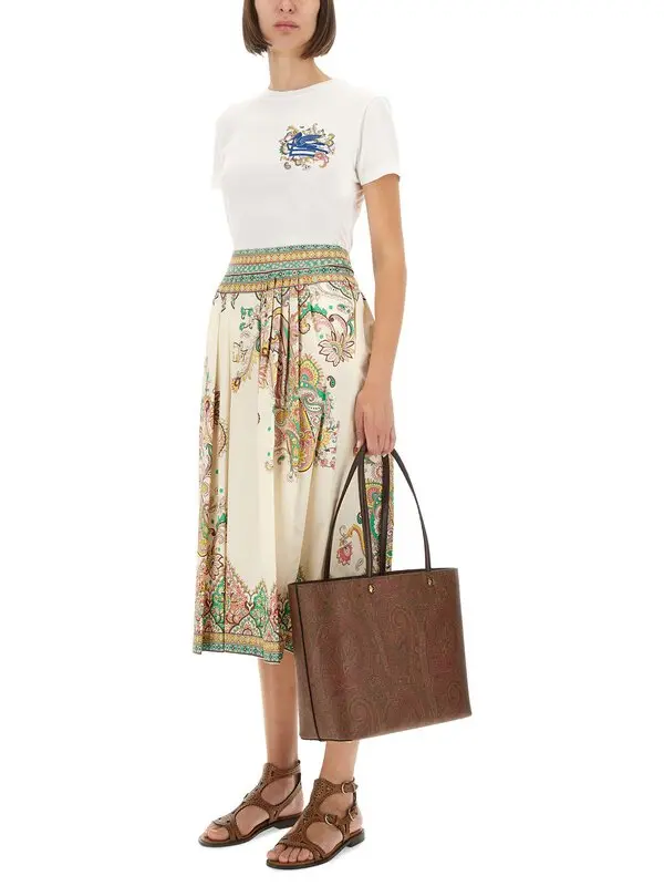 Etro Paisley Print Midi Skirt - Multicolour