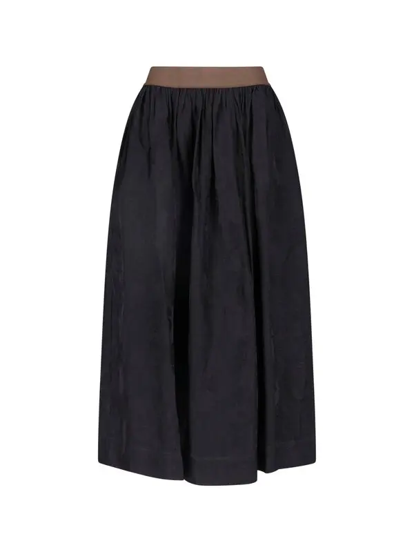 AMI Paris Alaïa Midi Denim Skirt - Black