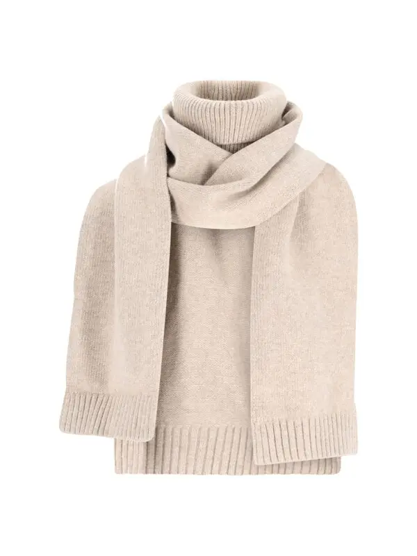 Lvir Scarf With Wool Blend Collar - Beige