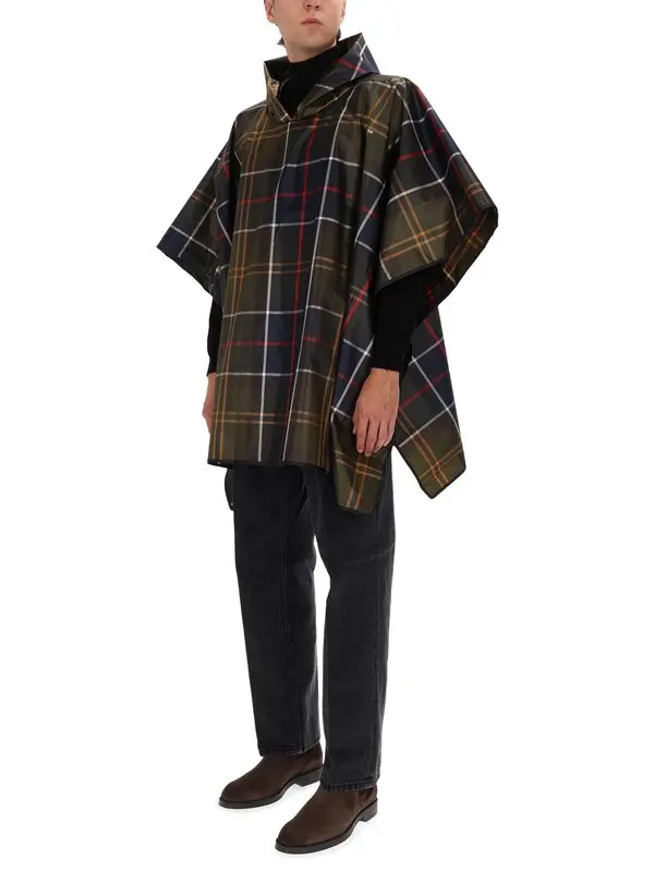 Barbour Poncho With Tartan Pattern - Multicolour