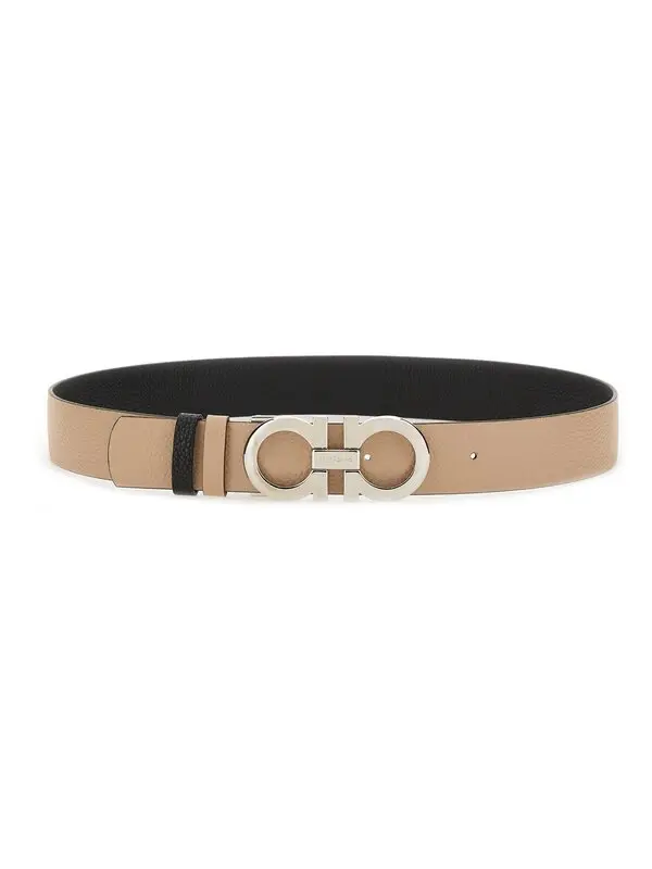 FERRAGAMO Gancini Reversible Belt - Beige
