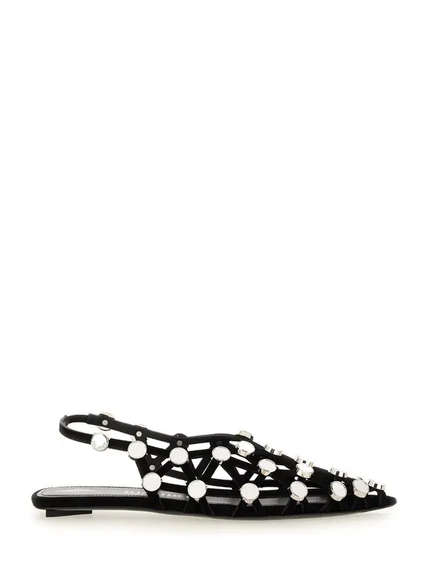 Attico Dancer Grid Slingbacks - Black