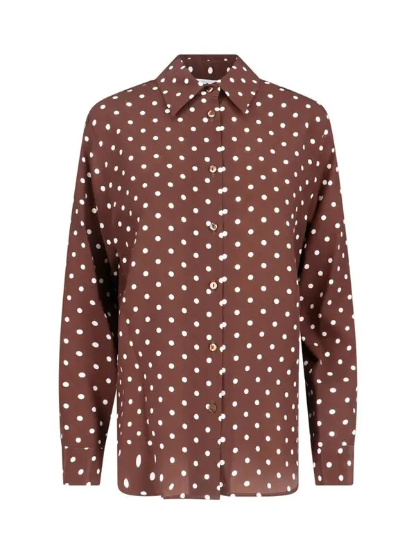 P.a.r.o.s.h Polka Dot Cotton Shirt - Brown