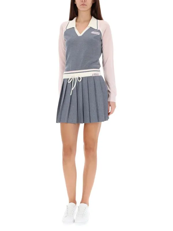 Casablanca Long Sleeve Tennis Polo Shirt - Silver