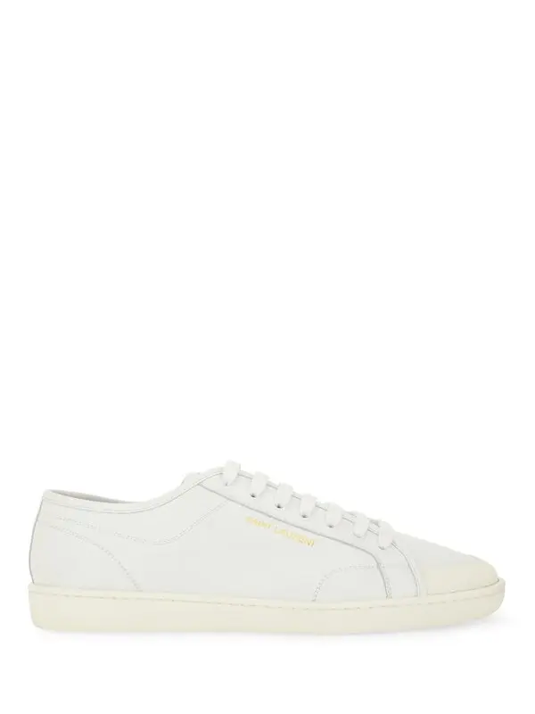 Saint Laurent Smooth Leather Sneakers - White