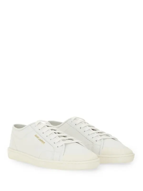 Saint Laurent Smooth Leather Sneakers - White