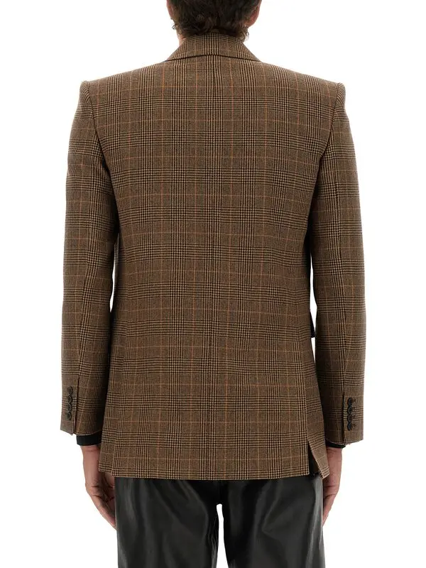 Saint Laurent Prince Of Wales Wool Jacket