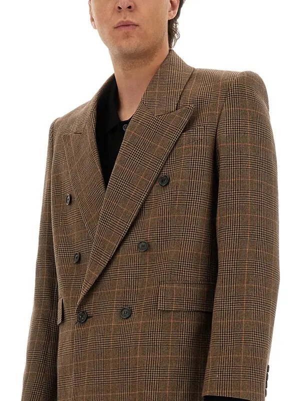 Saint Laurent Prince Of Wales Wool Jacket