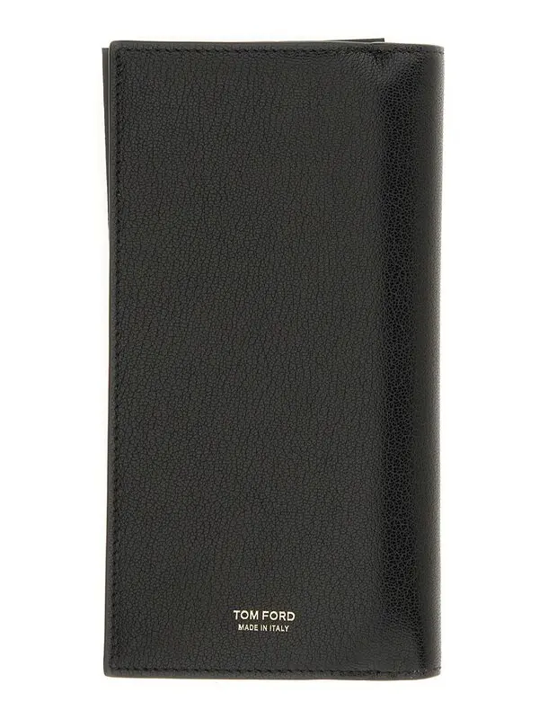 TOM FORD Vertical Leather Wallet - Black