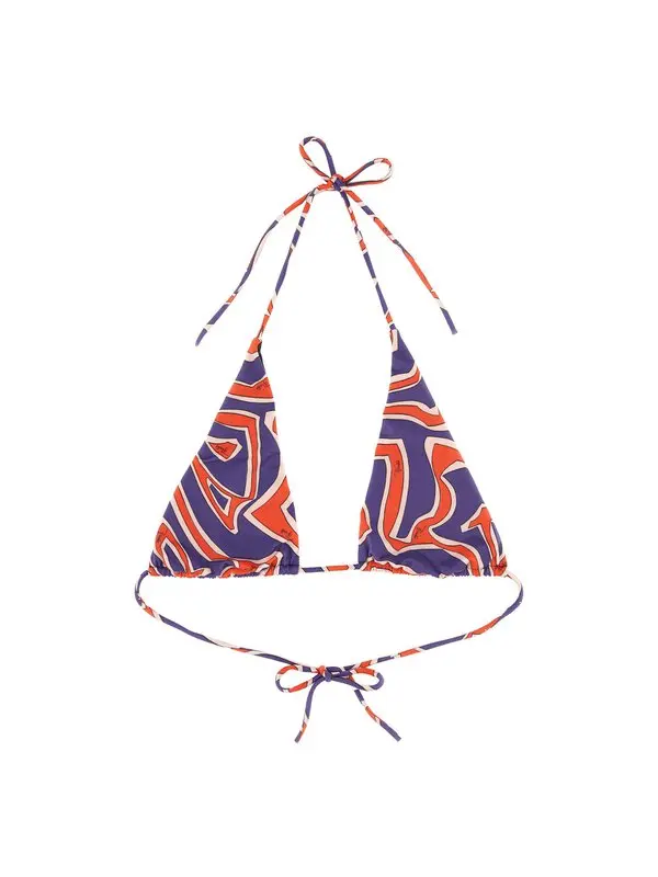 Emilio Pucci Maze Print Triangle Bikini Top - Multicolour