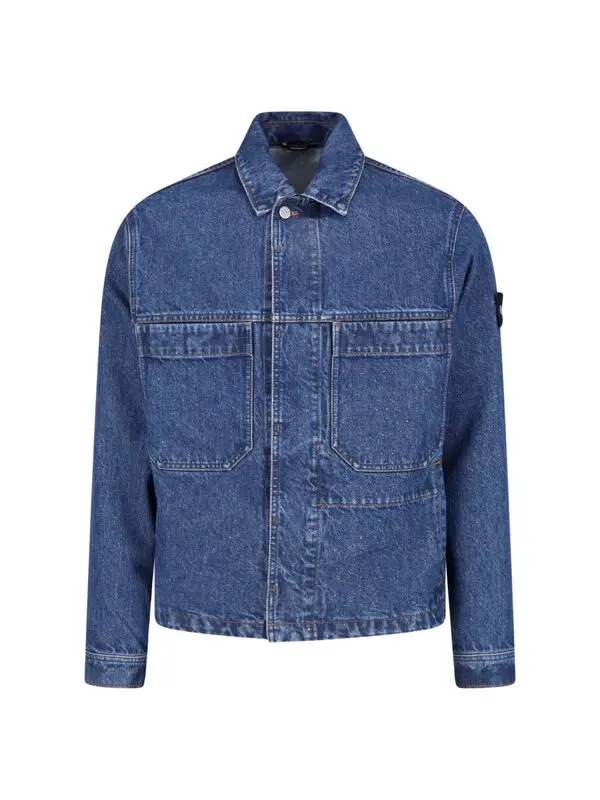 Sacai Amiri Cotton Denim Jacket - Blue