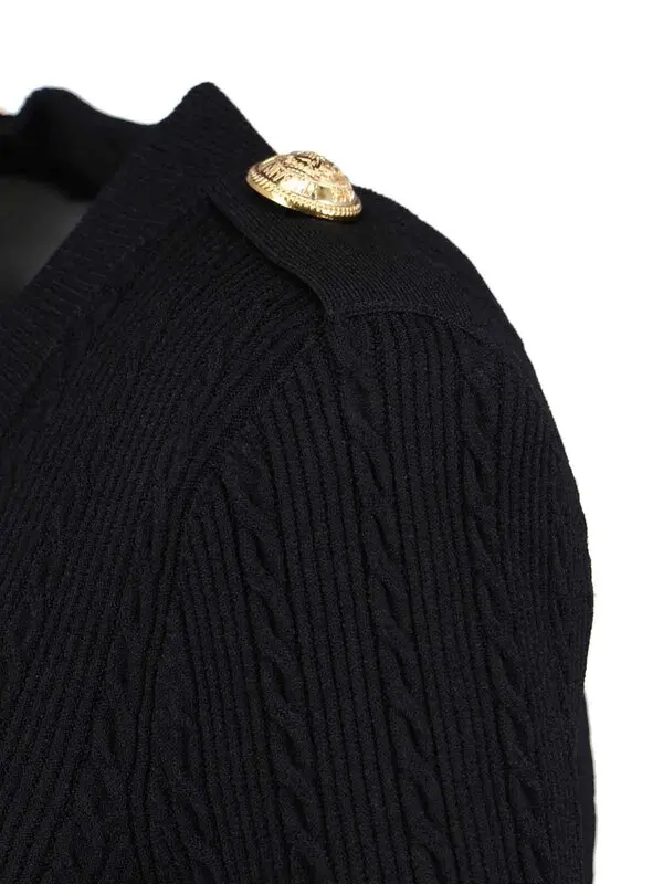 Balmain Knitted Cardigan - Black
