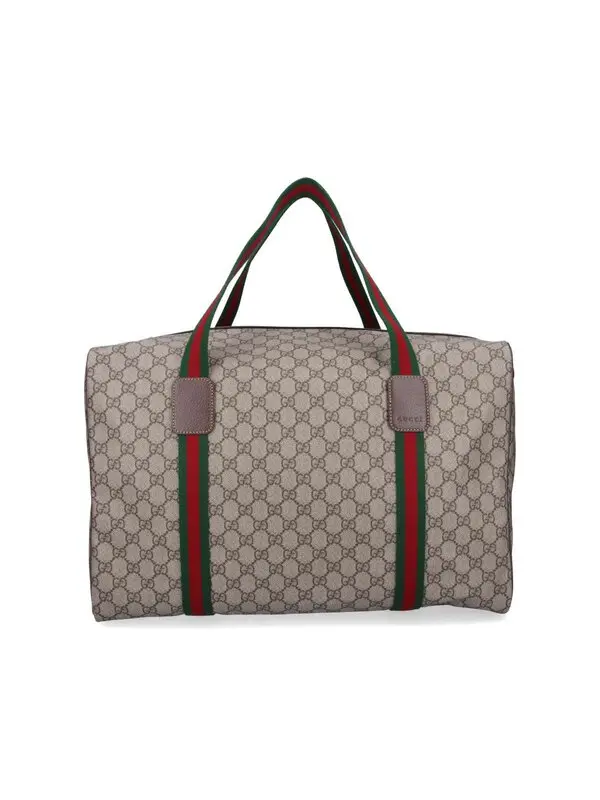 Gucci Supreme "gg" Fabric Large Travel Bag - Beige