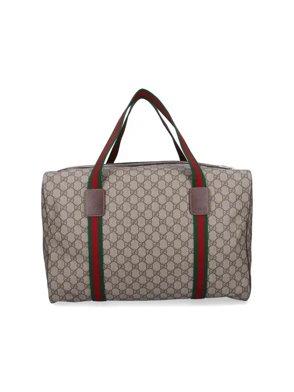 Gucci Supreme "gg" Fabric Large Travel Bag - Beige