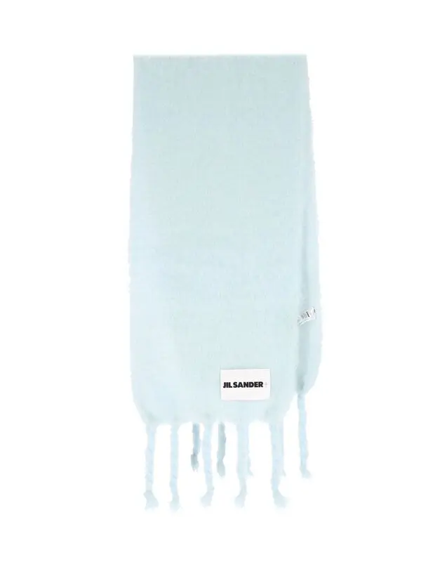 JIL SANDER Mohair And Wool Scarf - Light Blue