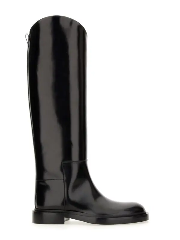 JIL SANDER Leather Knee High Boots