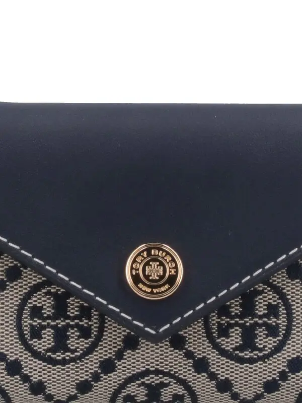 Tory Burch T Monogram' Small Trifold Wallet - Blue