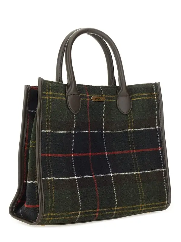 Barbour Tartan "barrhill" Tote Bag - Green