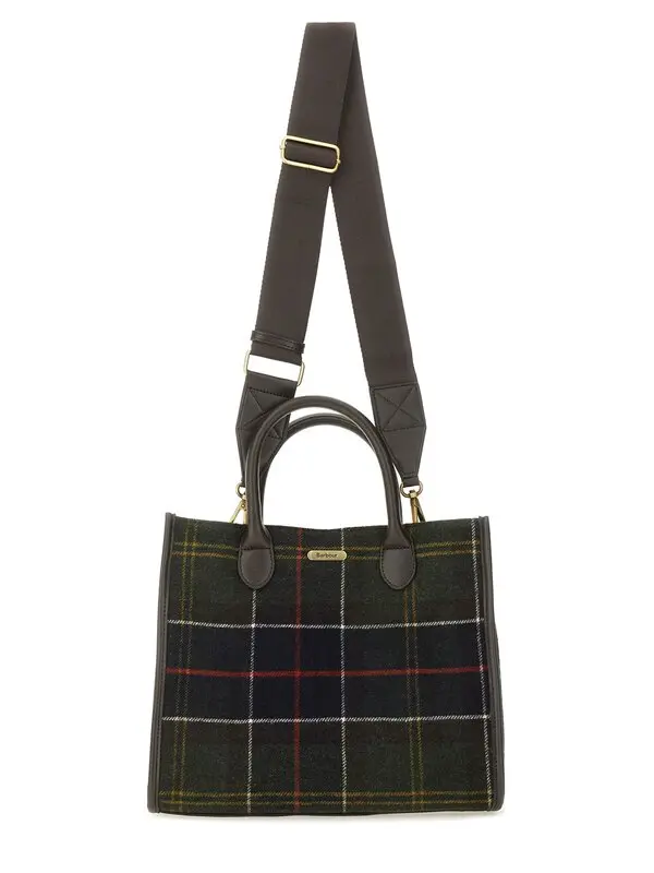 Barbour Tartan "barrhill" Tote Bag - Green